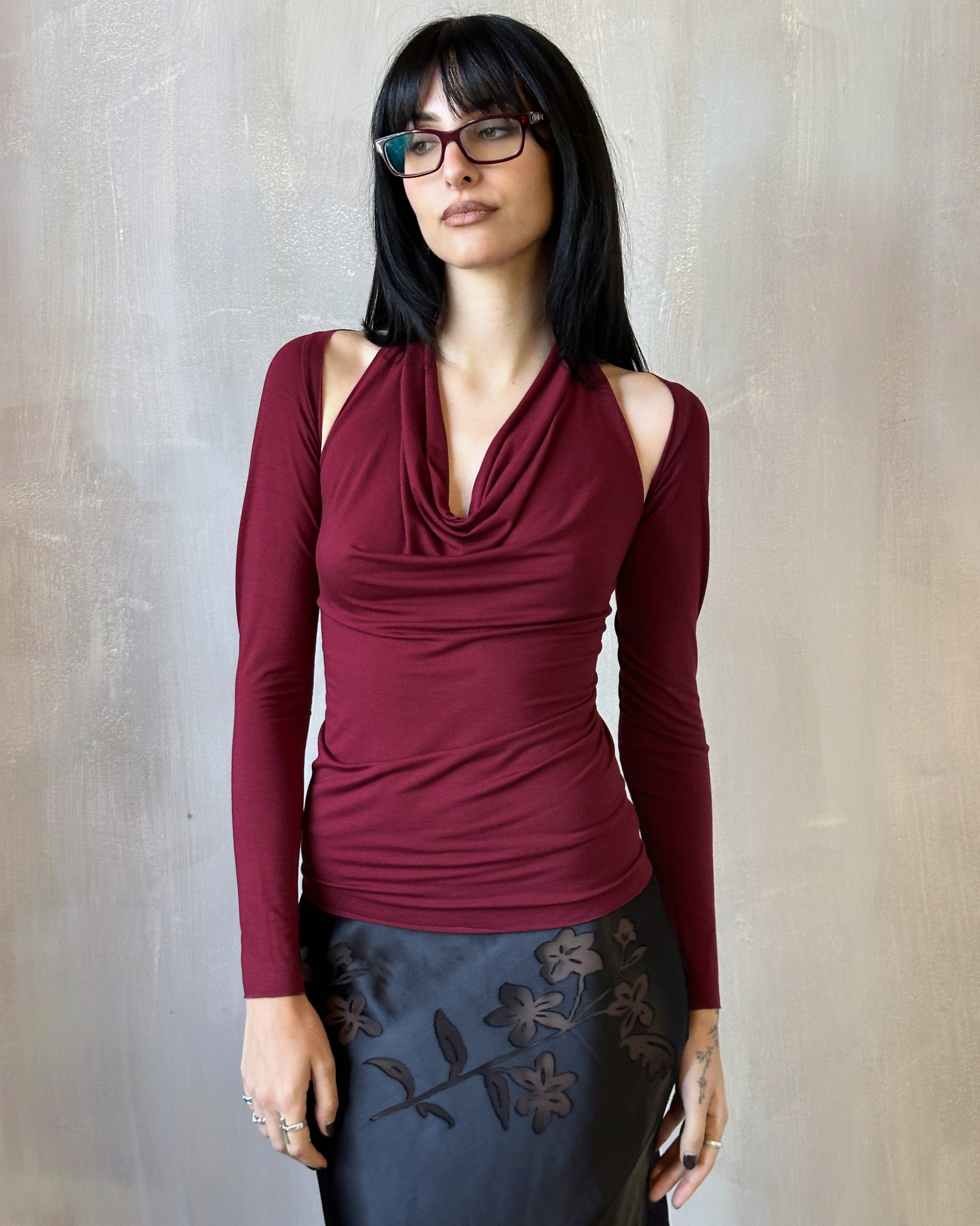 Halter Shrug Top in Blood Red (In Stock)