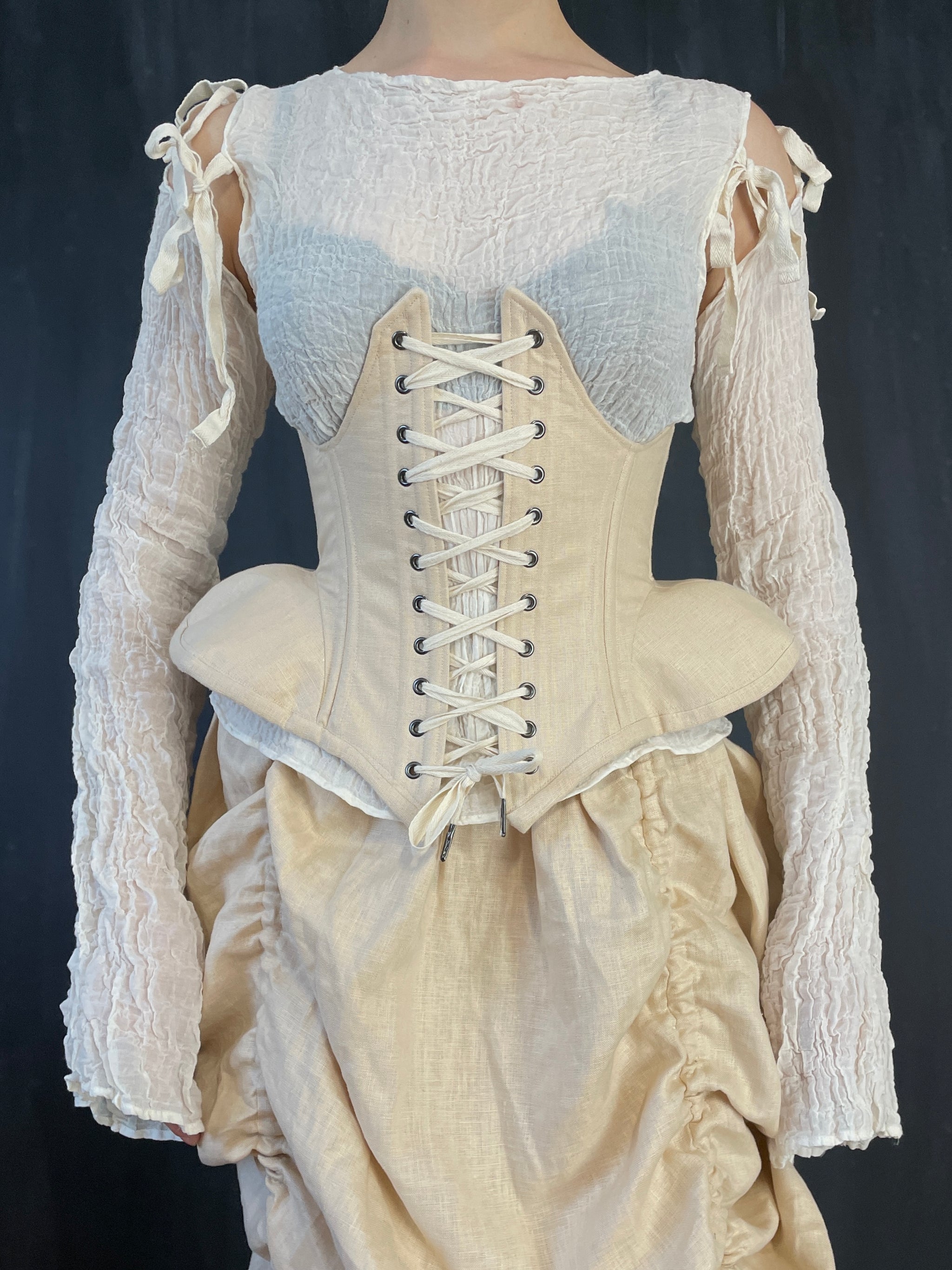 FW 2022: Underbust Pannier Corset in Champagne Linen – NUIT Clothing ...