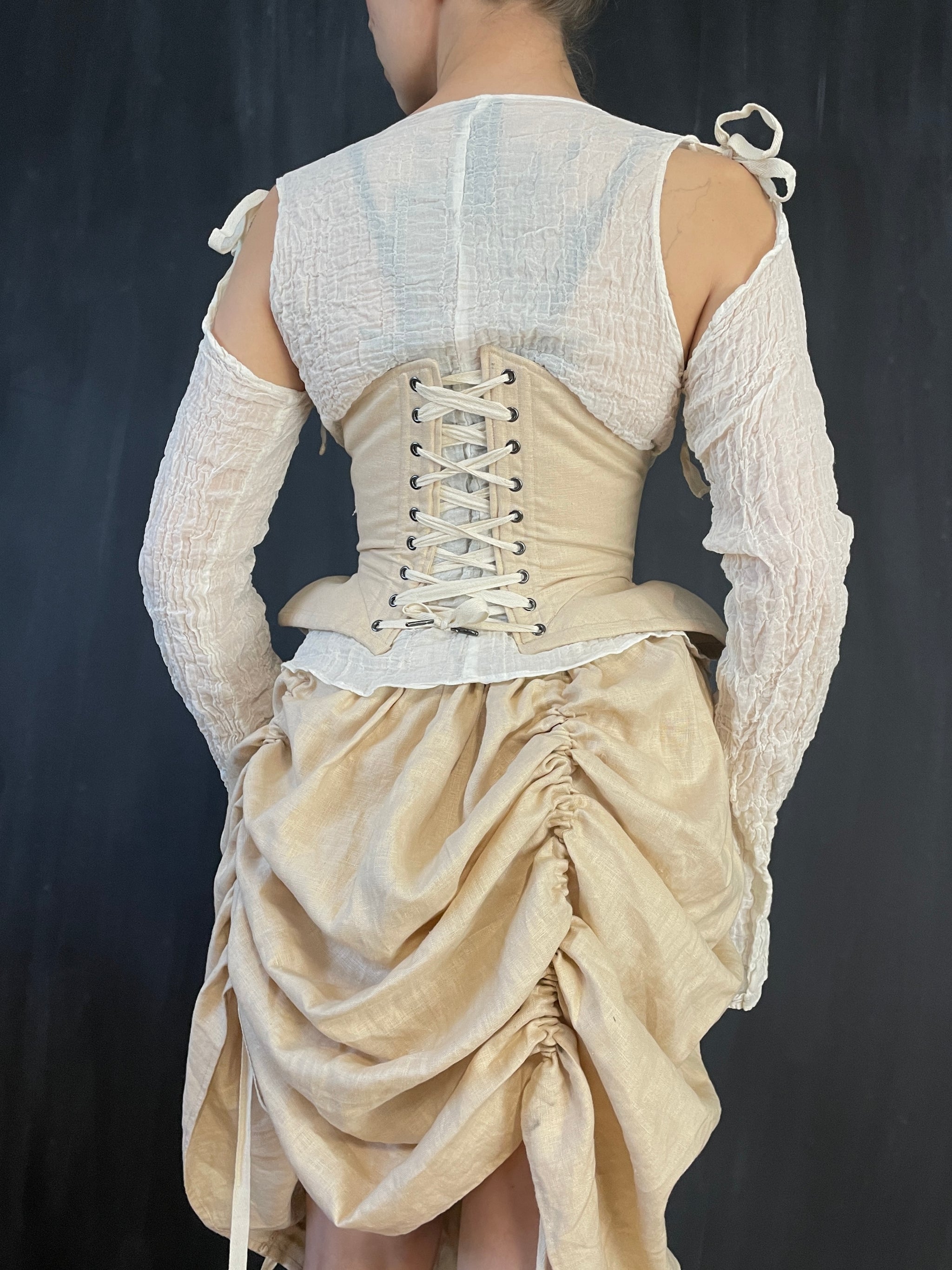 FW 2022: Underbust Pannier Corset in Champagne Linen – NUIT Clothing ...